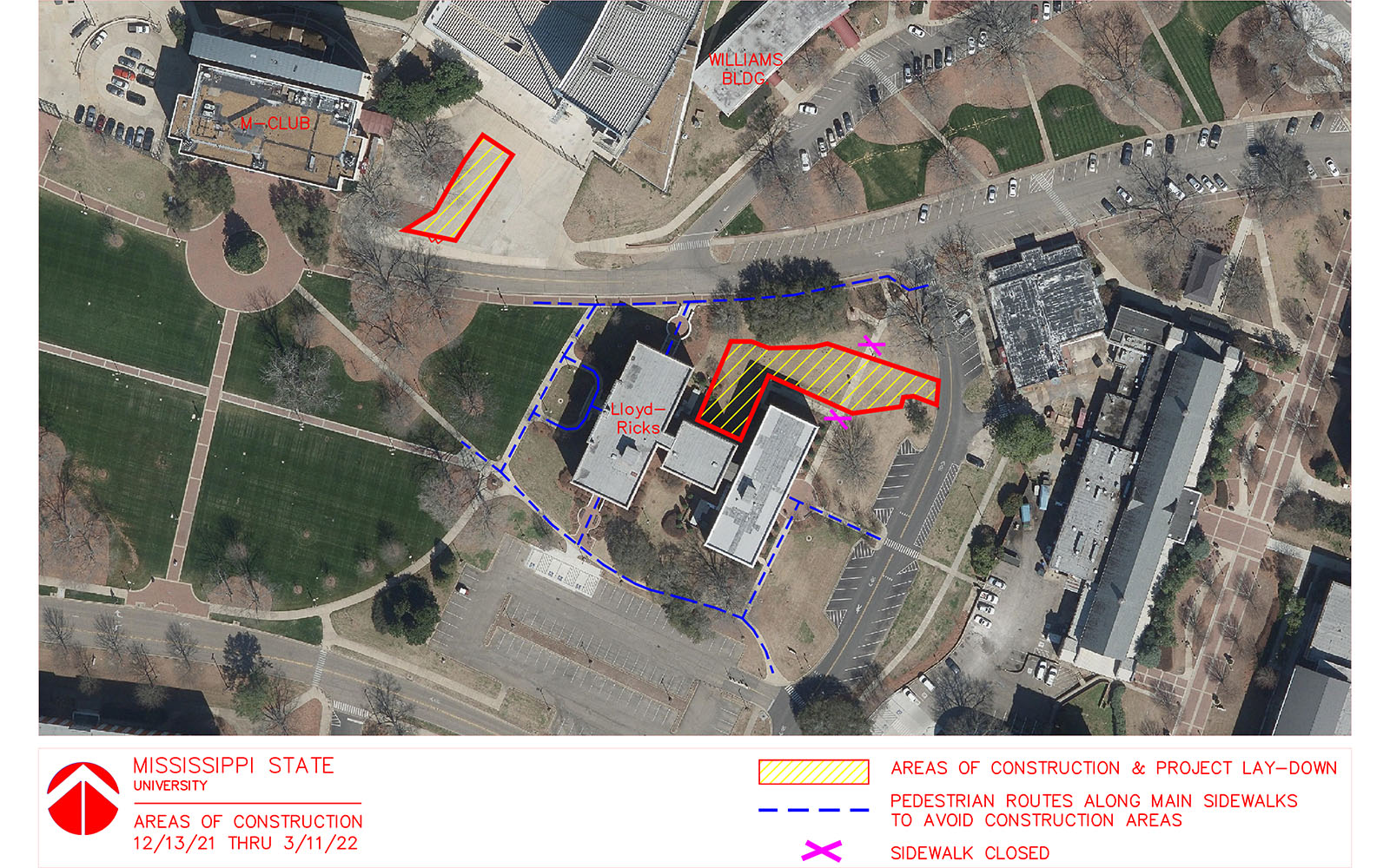 Roof construction prompts temporary sidewalk closures near Lloyd-Ricks ...